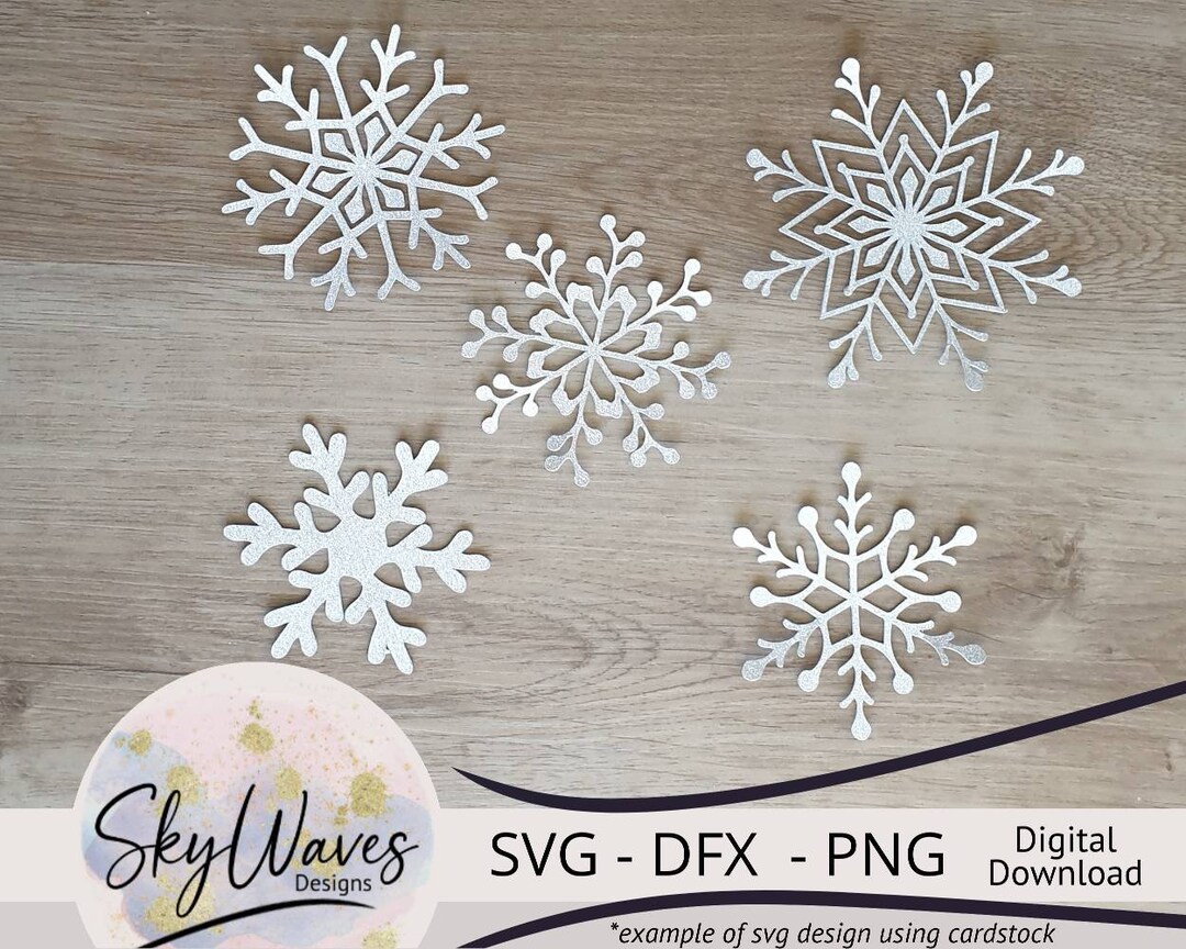 Christmas Snowflake Bundle SVG, DFX & PNG Digital Files Download ...
