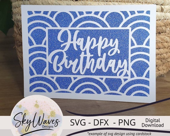 Happy Birthday Art Deco Style Card Svg Png & Dfx Cut File - Etsy Finland