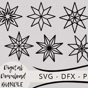Christmas Star SVG Bundle: 8-point Star Cut Files (digital Download) - Etsy