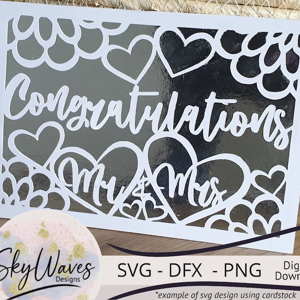 Cricut Wedding Congratulations Card - Etsy