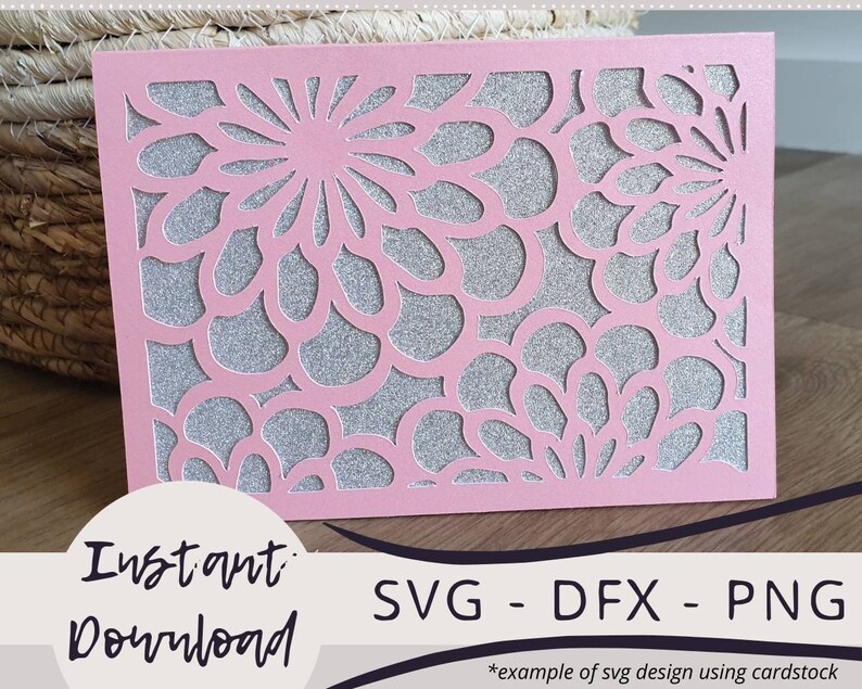 Flower Pattern Card Template SVG PNG DFX Files for Cricut | Etsy