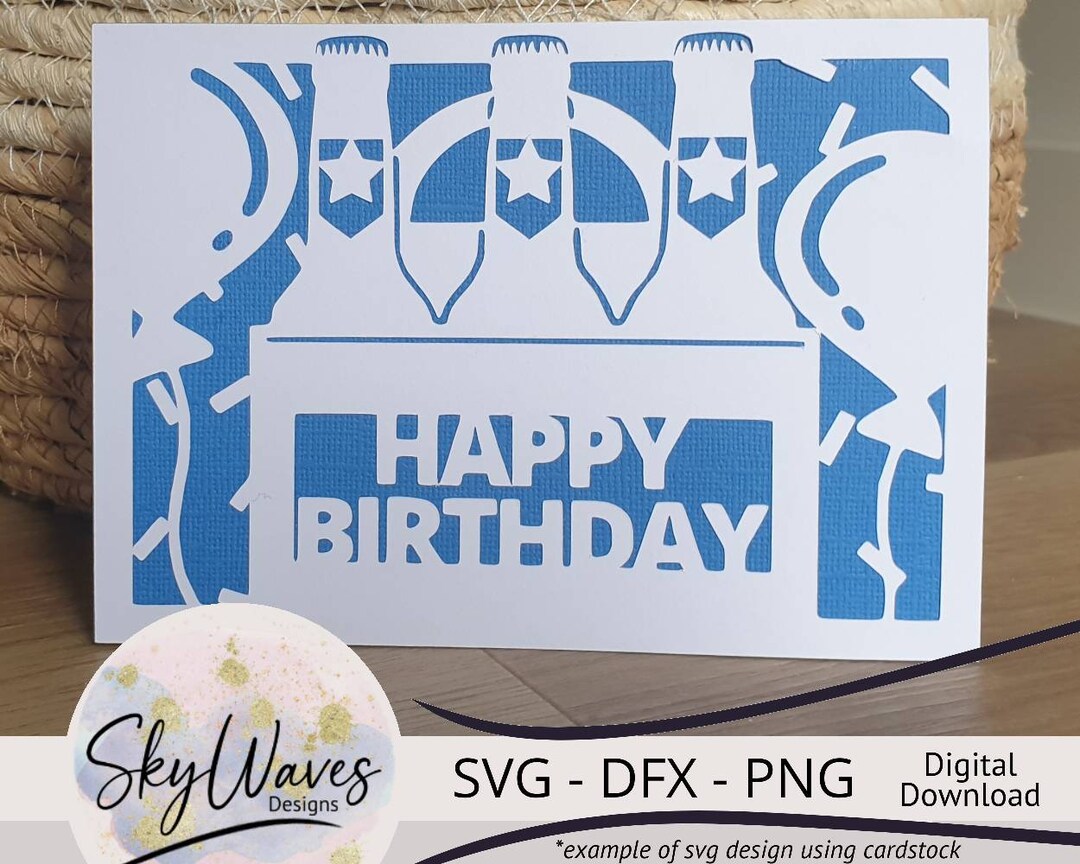 Happy Birthday Beer Card Svg, Png & Dfx Digital Download Cut File for ...