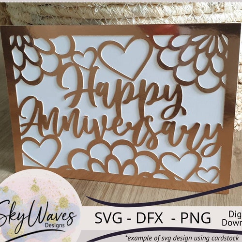 Happy Anniversary Svg Card . Digital File Compatible With - Etsy