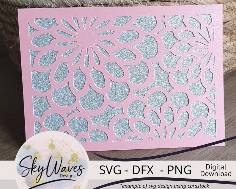 Flower Pattern Card Template SVG PNG DFX Files for Cricut - Etsy