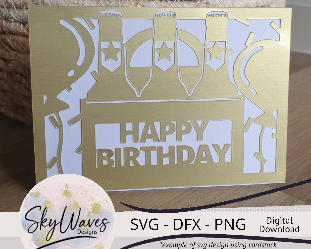 Happy Birthday Beer Card Svg, Png & Dfx Digital Download Cut File for ...