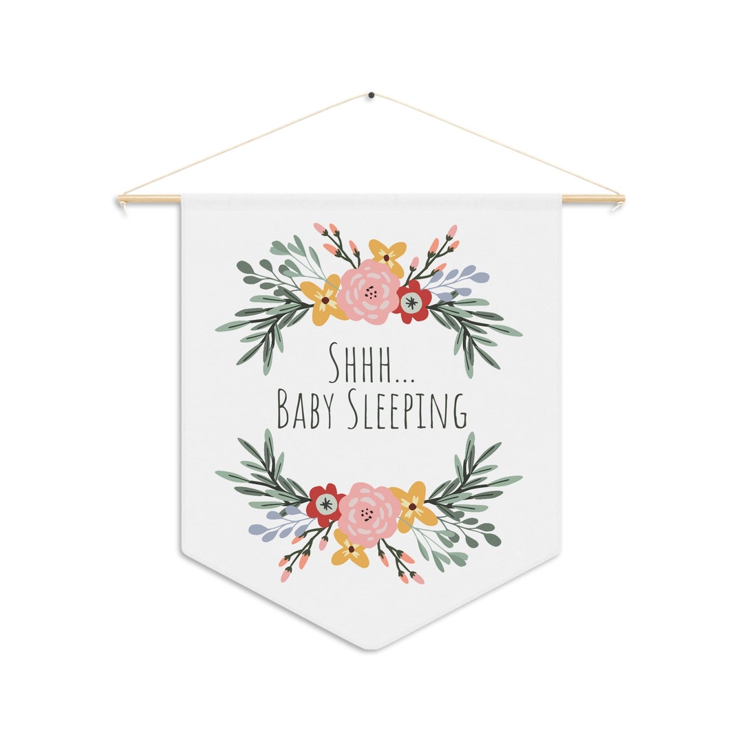 Floral Baby Sleeping Pennant Banner for Door - Etsy