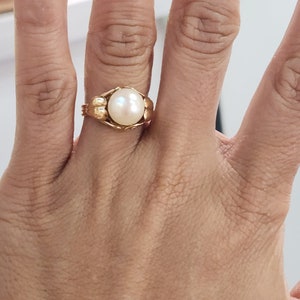 Ming's Hawaii 14k Solid Gold White Pearl Ring/ Gift for Her / Vintage ...