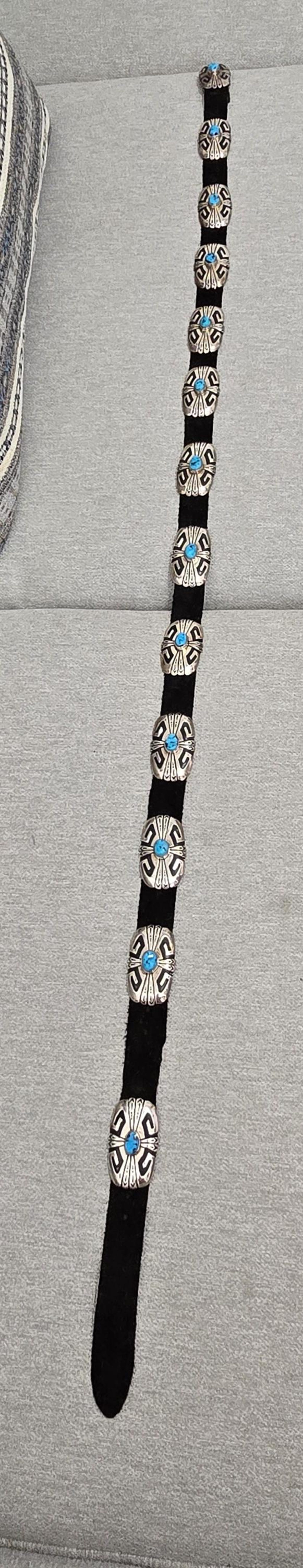 Vintage Tommy Singer Turquoise Concho Belt: Sterling Silver Native ...