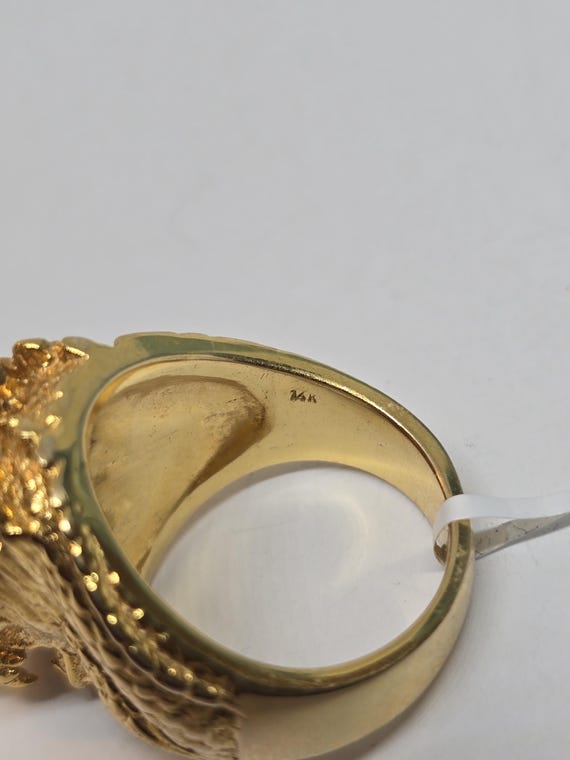 14k Yellow Gold Dragon Ring with Ruby Eyes (Size 10.2… - Gem