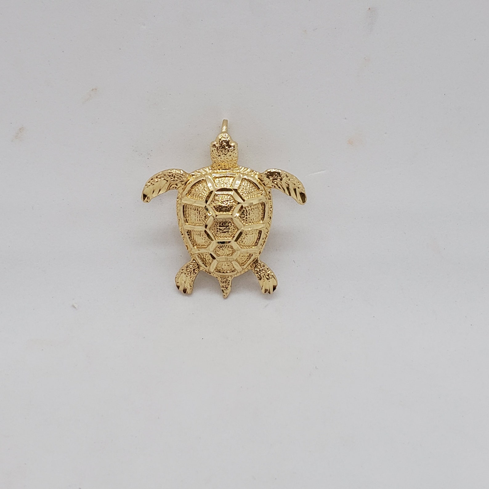 14k Solid Gold Vintage Carved Turtle Pendant Only/ Gift for | Etsy
