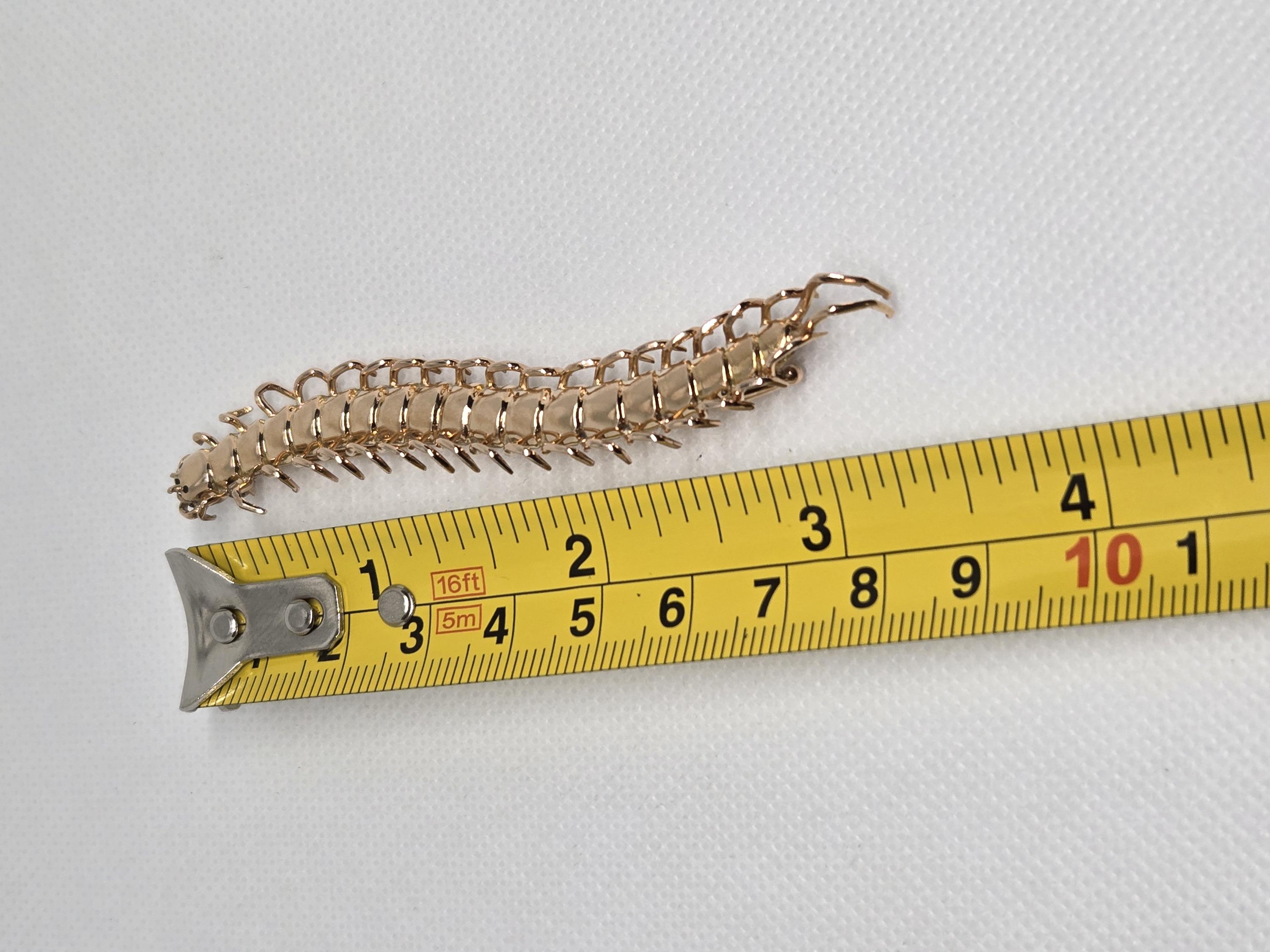 Vintage 14k Solid Gold Centipede Brooch: Statement Jewelry - Etsy