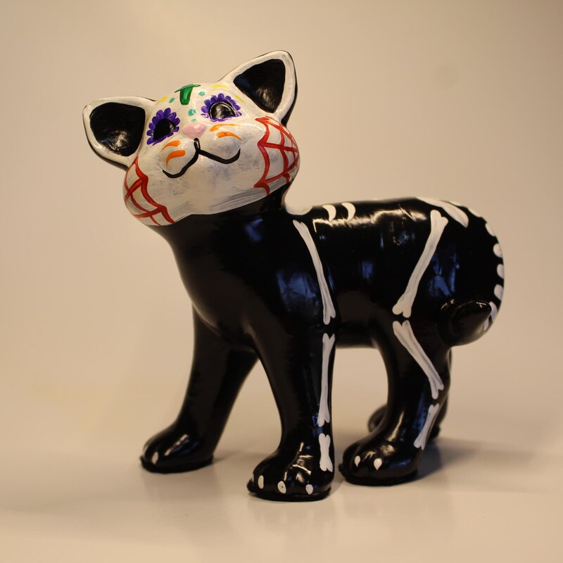 Day of the Dead Cat Statue - Etsy