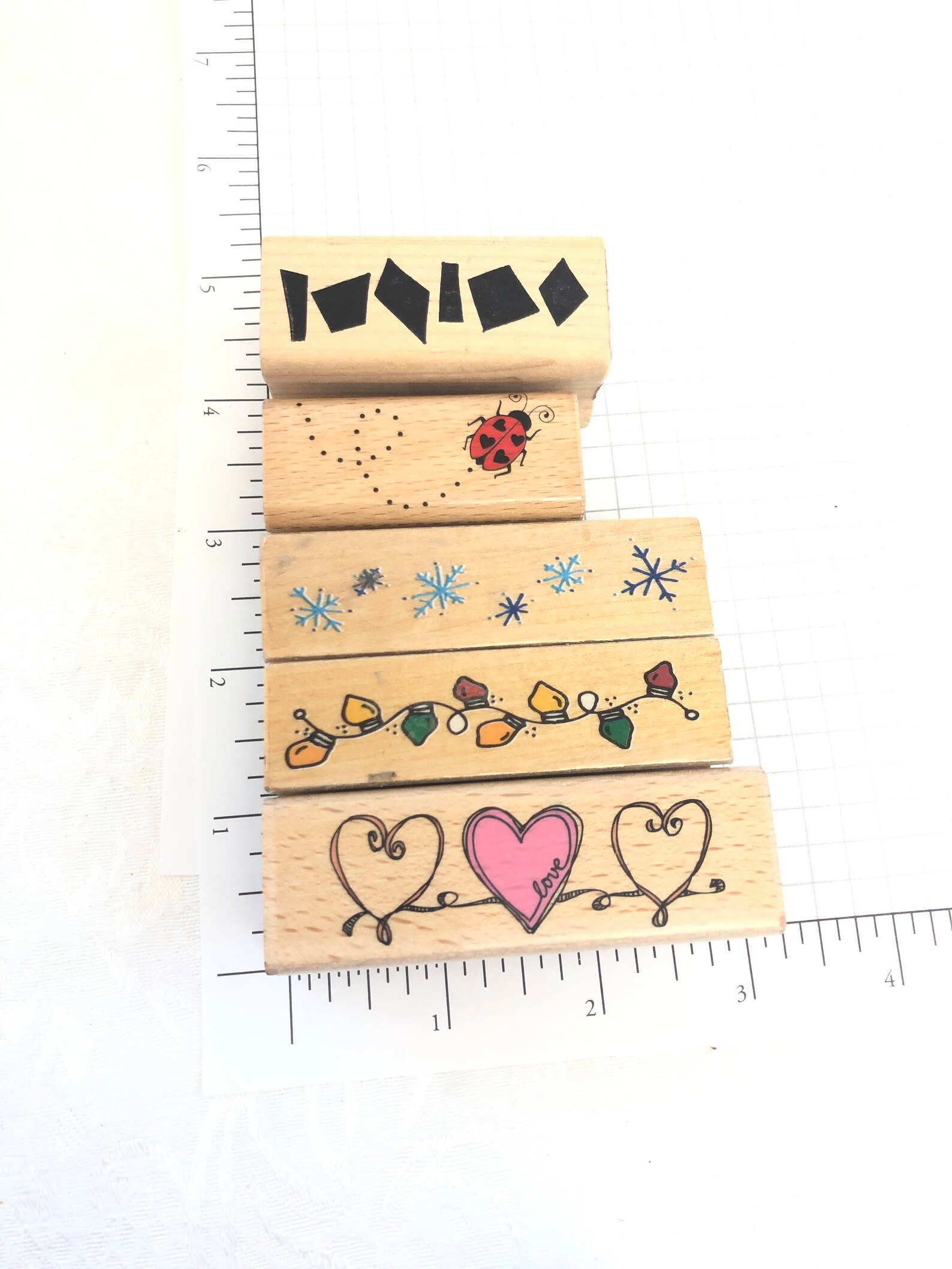 Border Rubber Stamps CHOOSE ONE Used Vintage Heart Christmas - Etsy