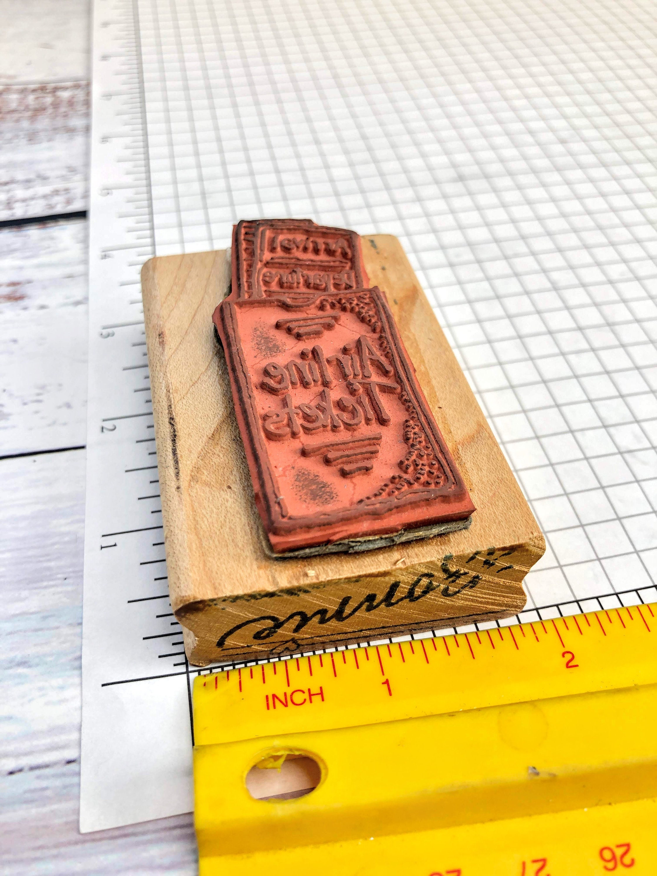 Vintage Airline TIckets Rubber Stamp Used Air Travel Ticket | Etsy