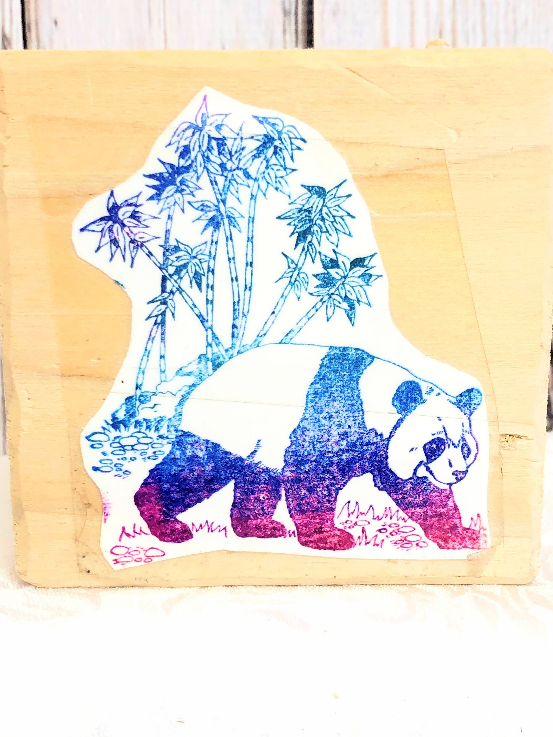 Panda Rubber Stamp Retired Vintage Used Large Panda With - Etsy