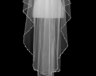 Crystal Edge Wedding Veil - Etsy