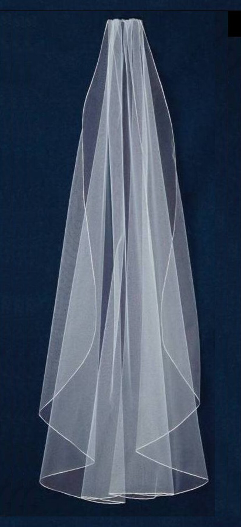 Flutter Cut Waltz Length Wedding Veil Bridal Veil Pencil | Etsy