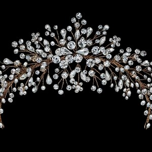 Rose Gold Hand-wired Rhinestone Spray Flexible Wedding - Etsy