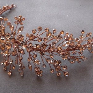 Rose Gold Hand-wired Rhinestone Spray Flexible Wedding - Etsy