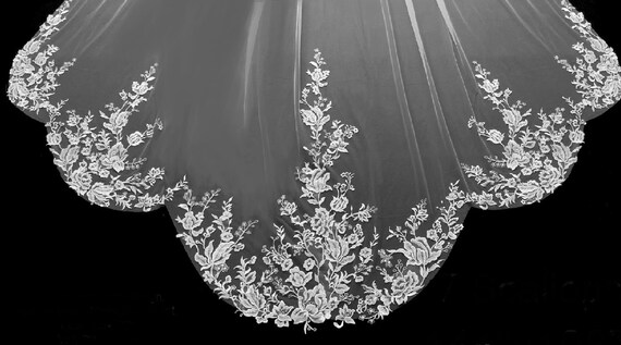 Regal Cathedral Wedding Veil Extra Wide With 7 Scallop - Etsy