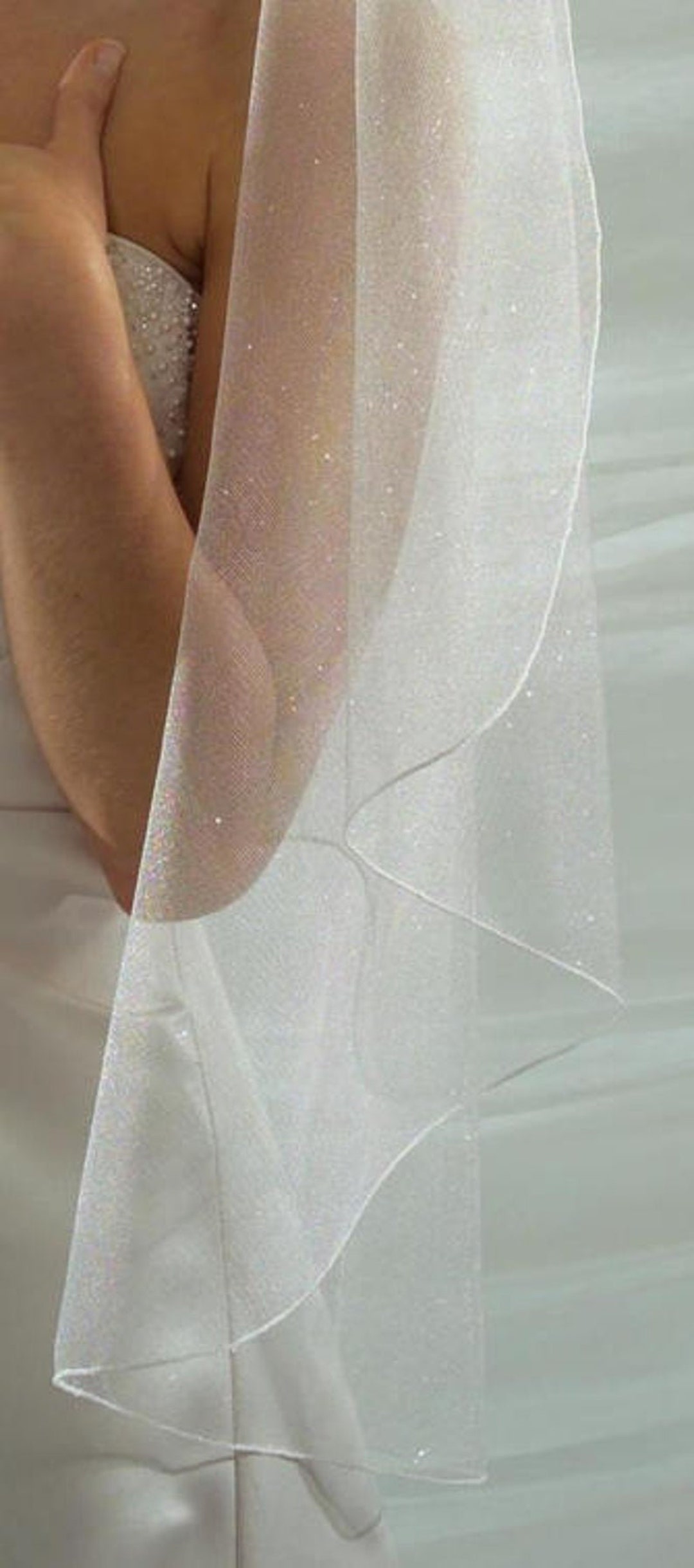 Angel Dust Sparkle Wedding Veil, Sparkling Tulle Angel Cut Bridal Veil ...