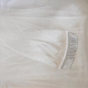 Angel Dust Sparkle Wedding Veil, Sparkling Tulle Angel Cut Bridal Veil ...