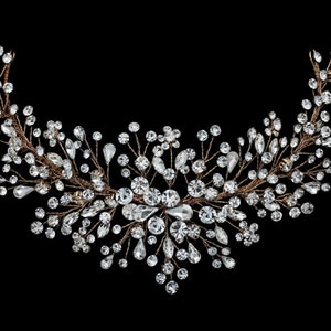 Rose Gold Hand-wired Rhinestone Spray Flexible Wedding - Etsy