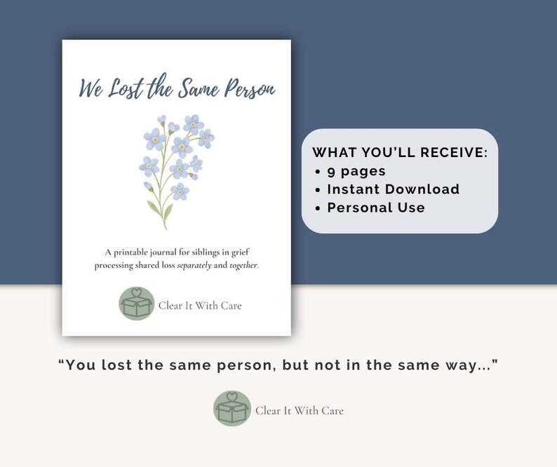 Grief Journal for Siblings: Reflective Prompts for Shared Loss ...