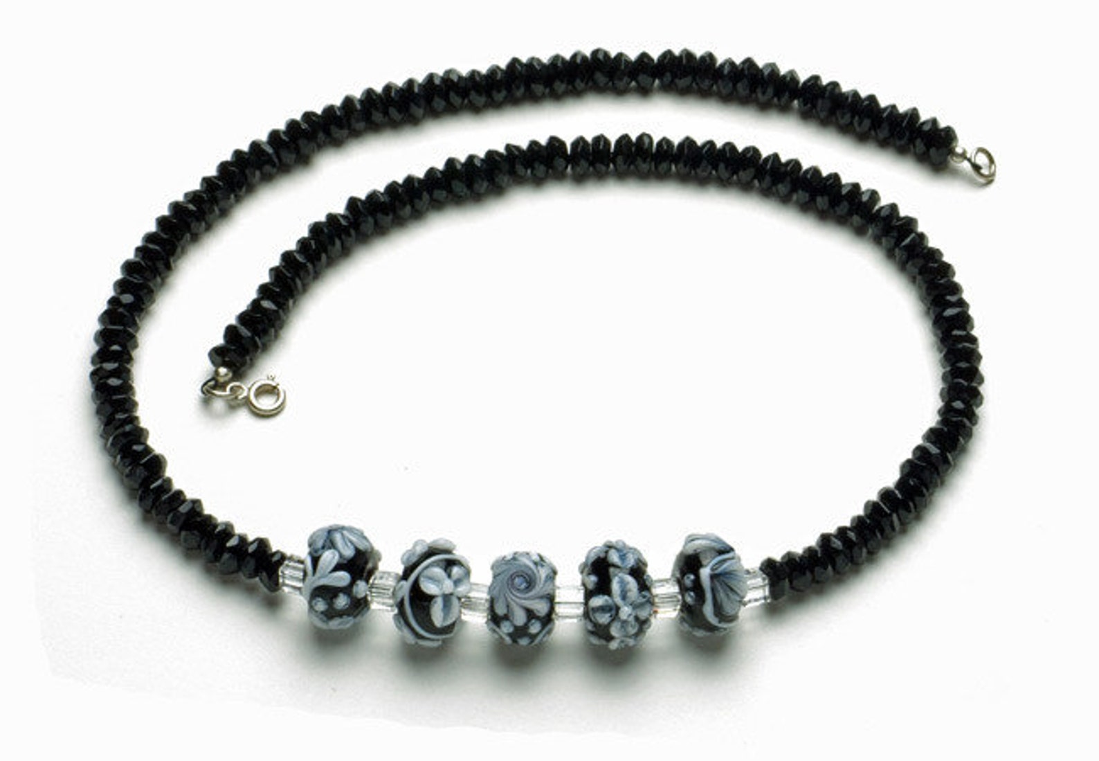 Black Spinel And Sterling Silver Necklace Etsy