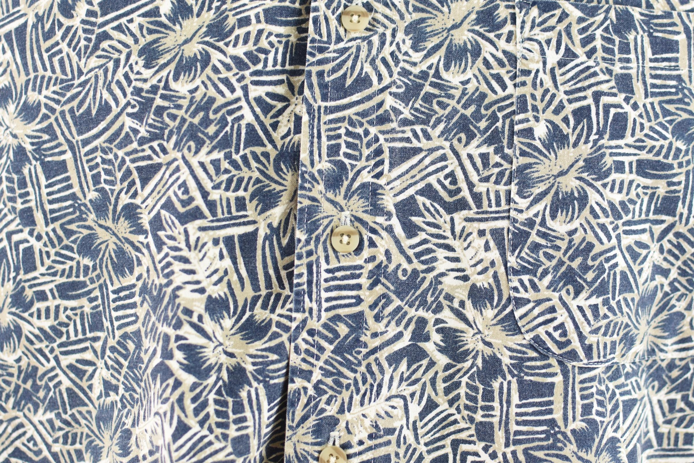 90s Button Down Dress Shirt, Vintage David Taylor Blue Floral Short ...