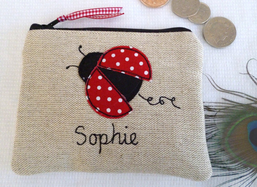 Personalised Ladybird Purse - Custom Ladybug Coin Pouch or Wallet ...