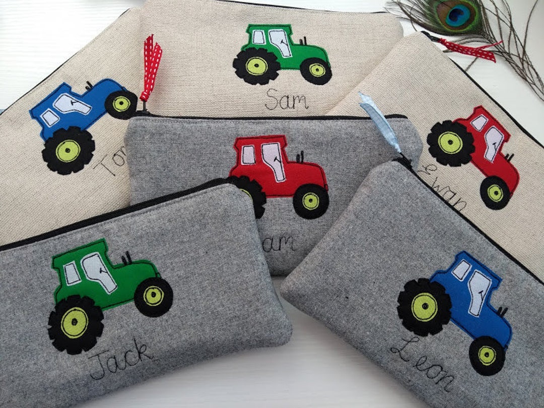 Personalised Tractor Pencil Case - Pen Pouch With a Choice of Colour ...