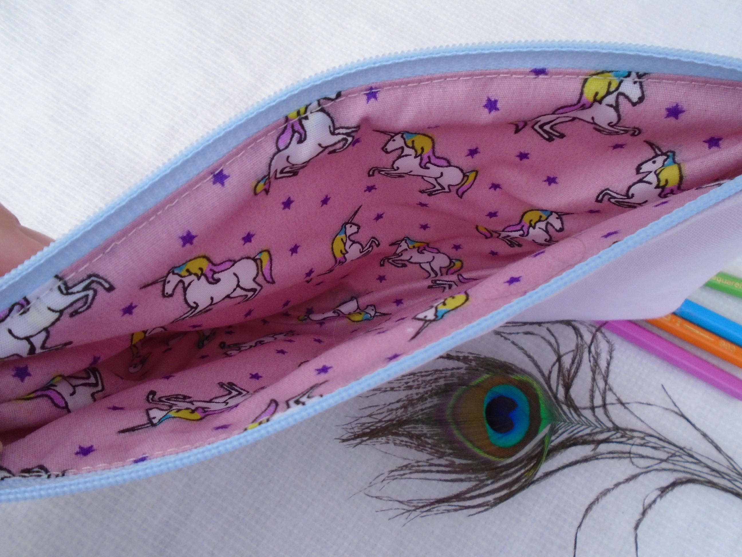 Handmade Personalised Pencil Case Unicorn Design With Choice - Etsy UK