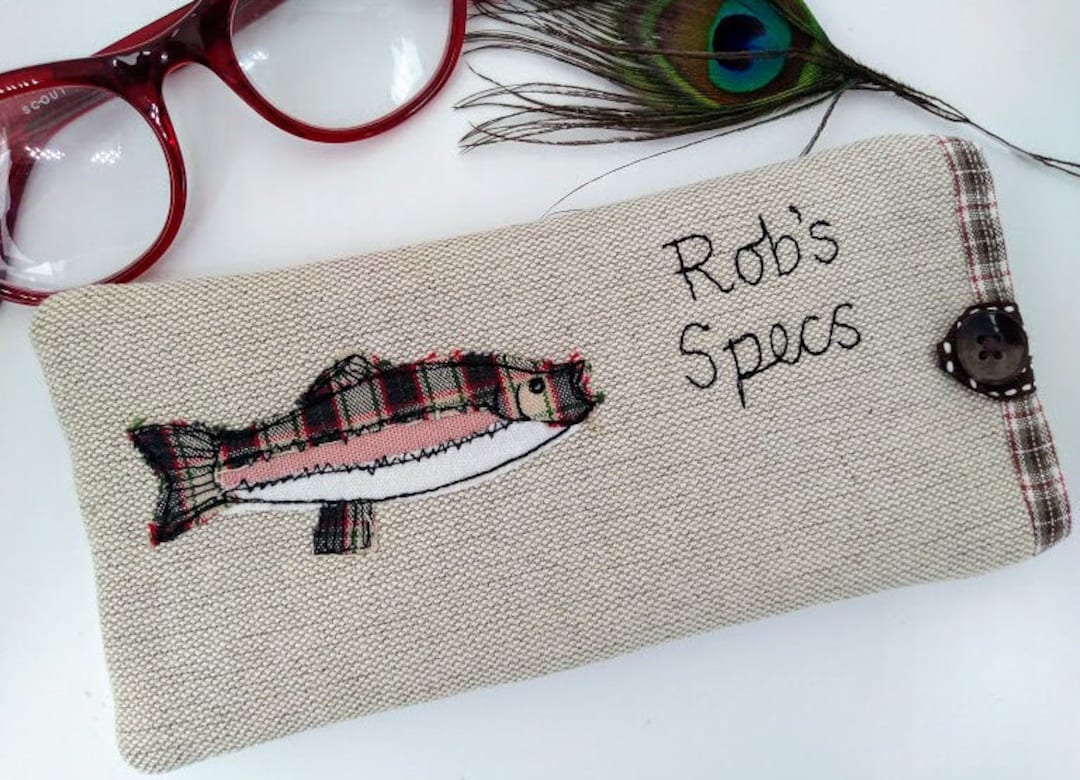 Personalised Trout Glasses Case - Spectacles or Sunglasses Padded Pouch ...