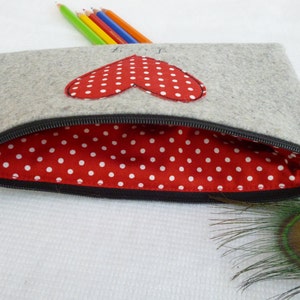 Heart Personalised Pencil Case - Custom Pen Case With Choice of Wording ...