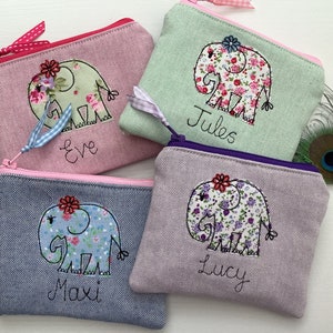 Personalised Elephant Coin Purse - Girls Wallet or Pouch With Choice of ...