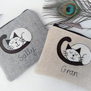 Handmade Personalised Cat Sleeping Siamese Coin Card Purse - Etsy