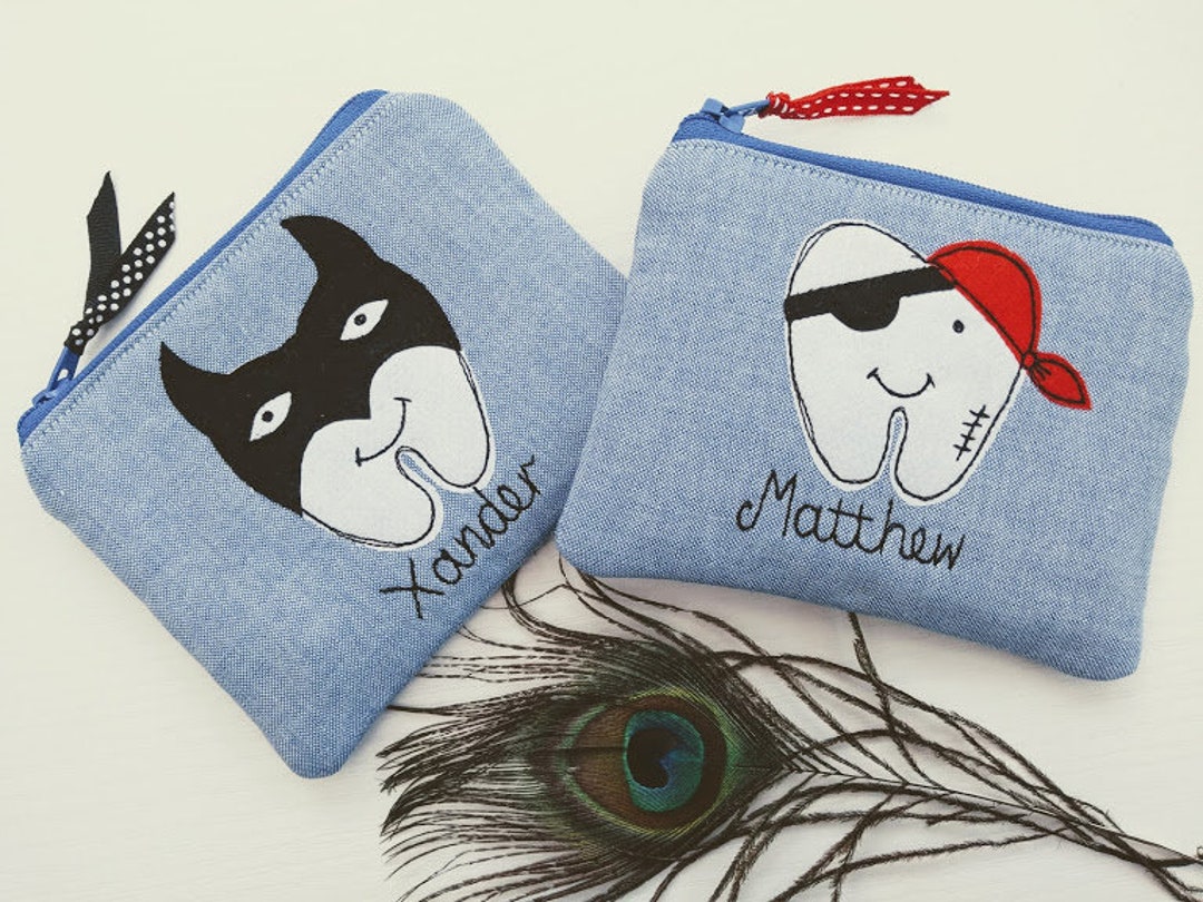 Personalised Tooth Fairy Pouch - Wallet for Boys First Teeth - Pirate ...