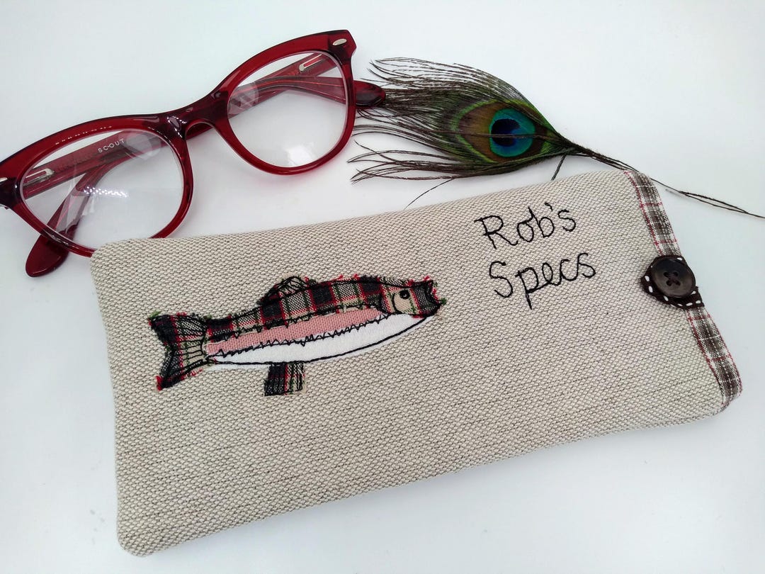 Personalised Trout Glasses Case - Spectacles or Sunglasses Padded Pouch ...