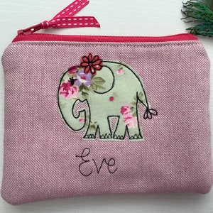 Personalised Elephant Coin Purse - Girls Wallet or Pouch With Choice of ...