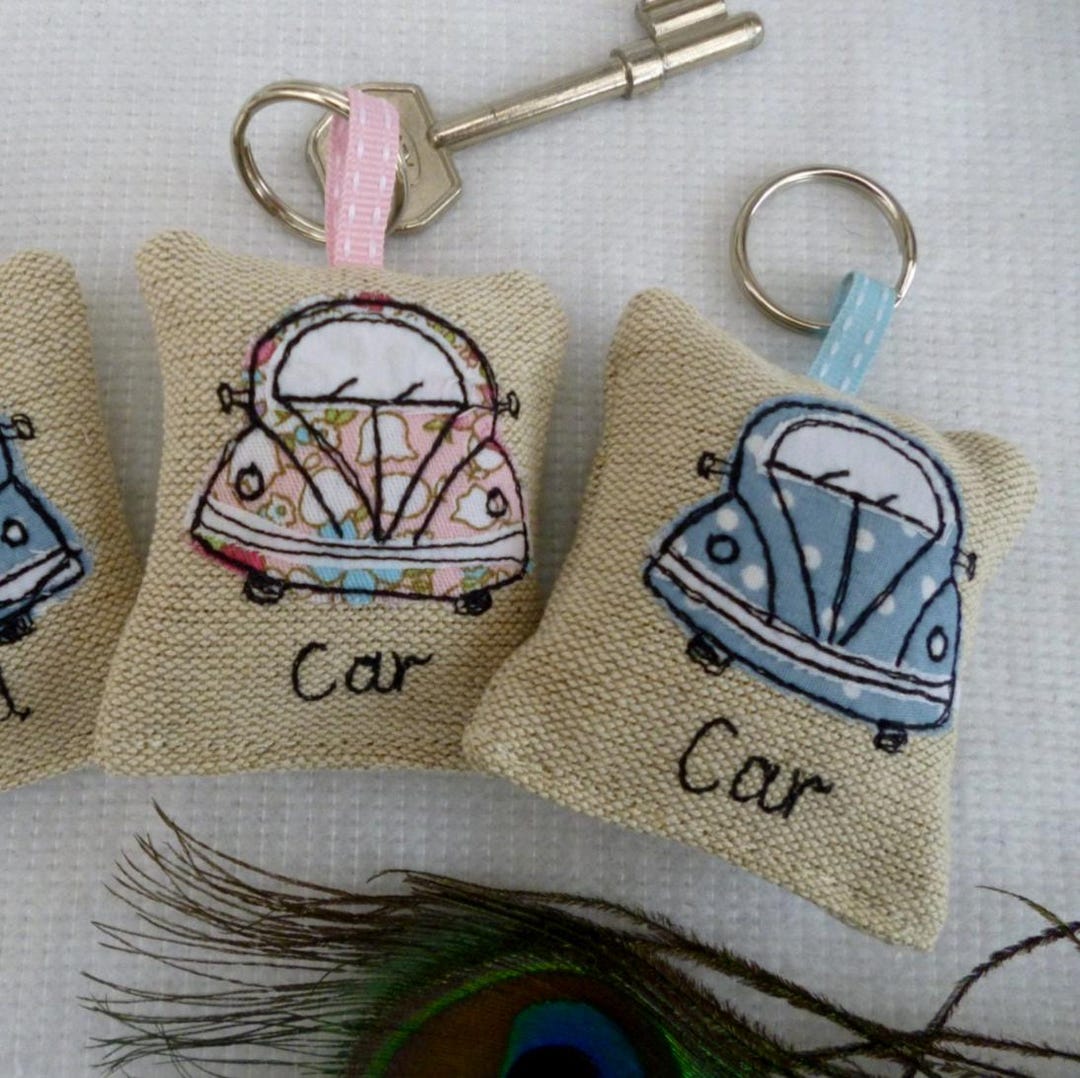 Custom Car Keyring With Optional Lavender Scent - Choice of Colour ...
