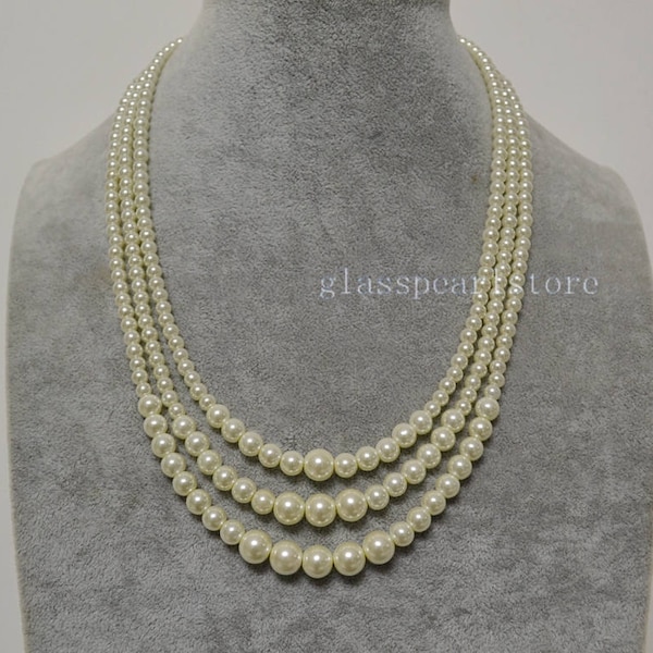 Triple Strand Pearl - Etsy