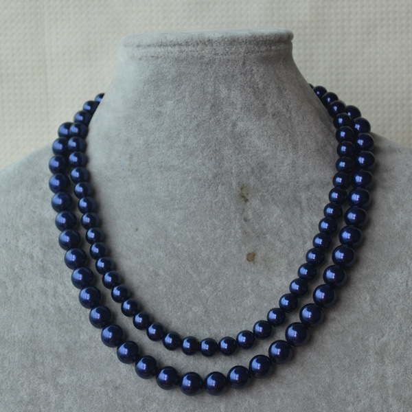 Blue Pearl Necklace - Etsy