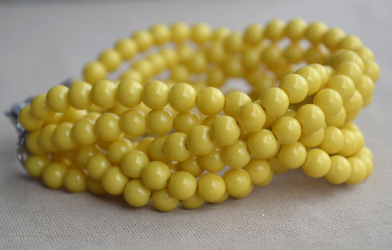 Yellow Pearl Braceletyellow Braceletyellow Bead - Etsy