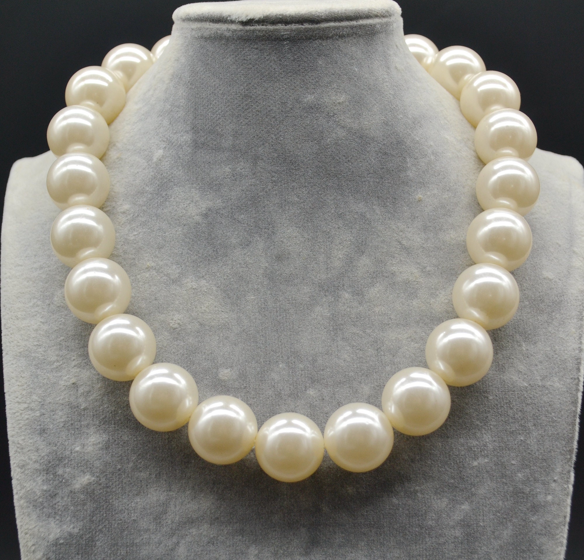 Big Pearl Necklace20mm Pearl Necklace Large Pearl - Etsy
