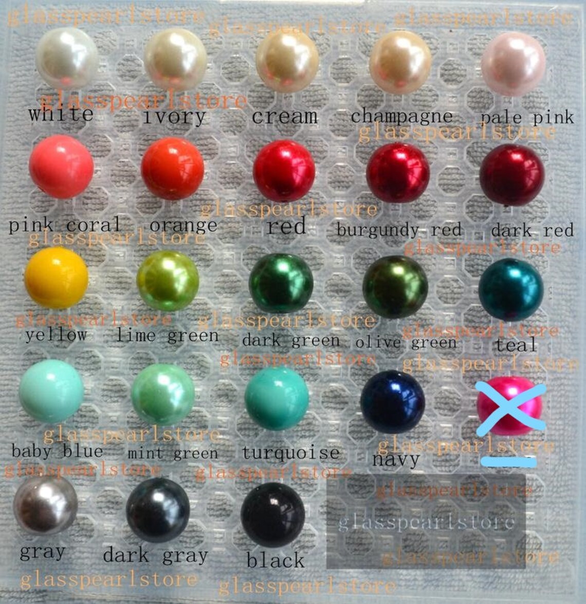 Baby Blue Pearl Necklaceglass Pearl Necklace Two Strands - Etsy