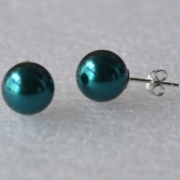 Teal Studs - Etsy