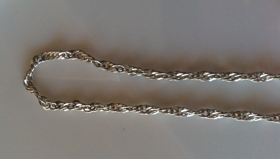 Long Wavy Italian Sterling Chain // Sterling Silver Necklace - Etsy