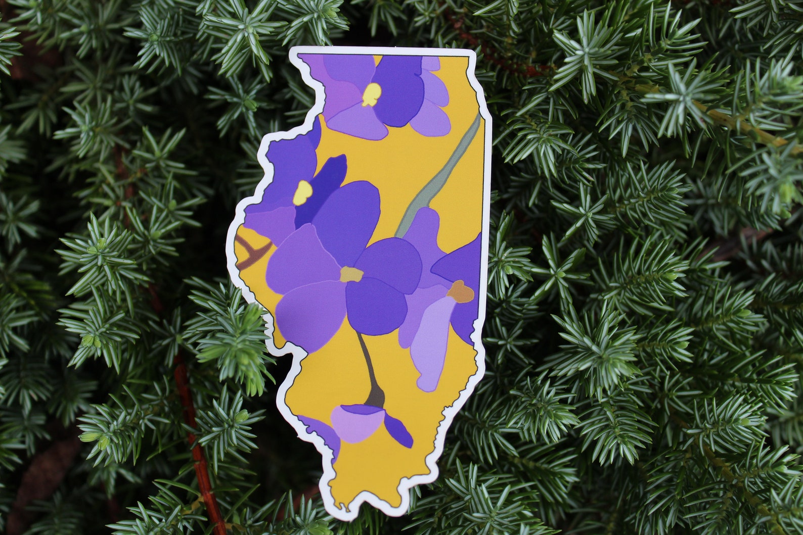 Waterproof Illinois State Flower Sticker Waterproof Die Cut | Etsy