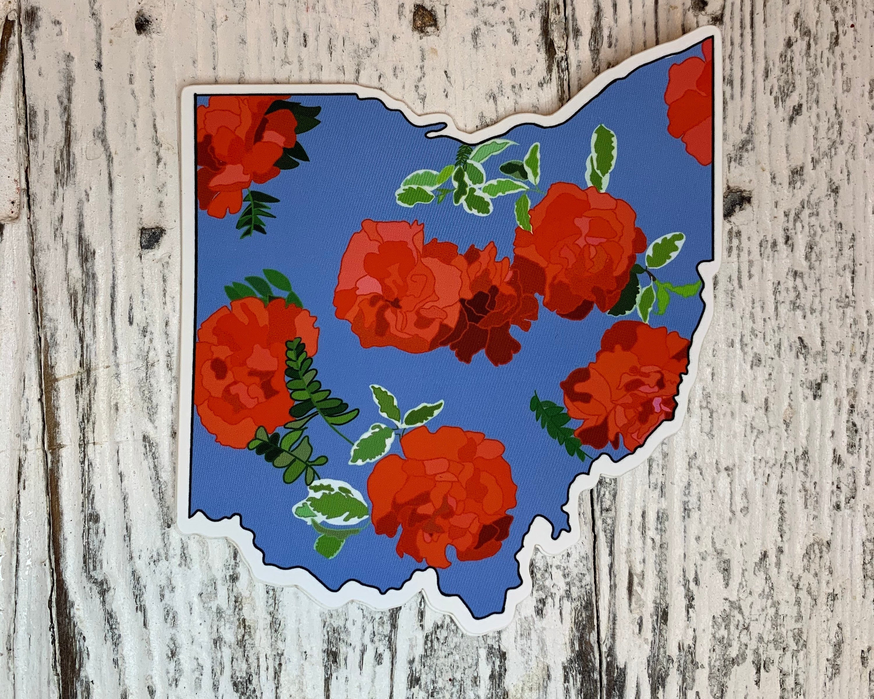 Waterproof Ohio State Flower Sticker Waterproof Die Cut | Etsy